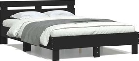 vidaXL Rám postele s čelem a LED osvětlením 120 x 190 cm [3207580] Barva: Černá