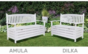Tempo Kondela Zahradní lavice Amula s úložným prostorem, bílá - 150 cm