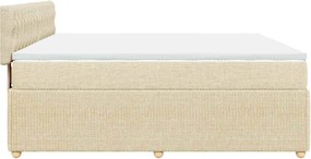 Box spring postel s matrací krémová 200x200 cm textil 3287575