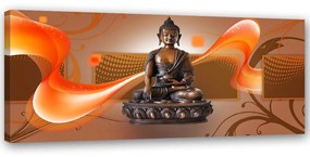 Obraz na plátně Buddha Zen Spa hnědý - 120x40 cm