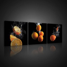 Postershop Obraz na plátně: Pomeranče (2) - set 3ks 25x25cm