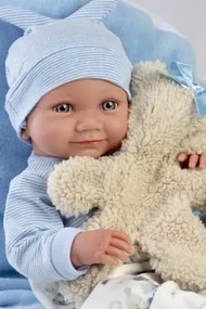 Llorens 73807 NEW BORN CHLAPEČEK - realistická panenka miminko s celov