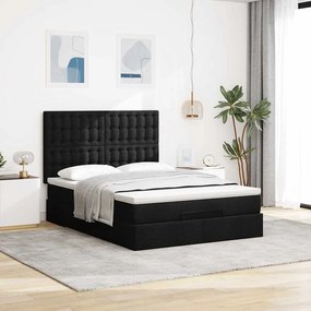 Osmanský rám postele s matrací černá 140x190cm textil 3314171