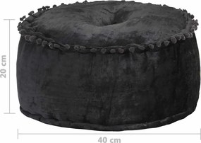 Kulatý taburet samet 40 x 20 cm antracitový 287565