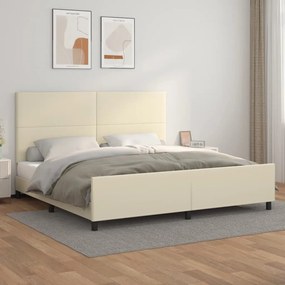 Rám postele s čelem krémový 200x200 cm umělá kůže 3125471