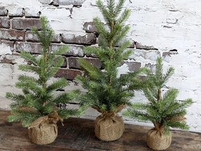 Zelený vánoční stromek v jutě Fleur Fir Tree - 27cm
