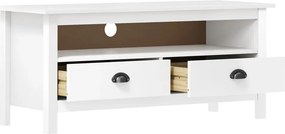 TV stolek Hill bílý 110 x 40 x 47 cm masivní borové dřevo 288924
