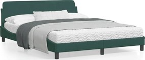 vidaXL Rám postele s čelem 160 x 200 cm samet [373212] Barva: Tmavě zelená