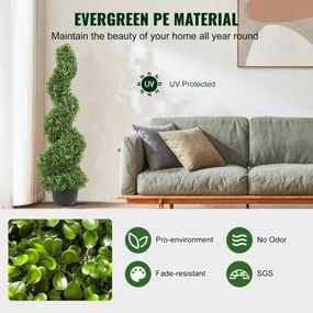 Umělé topiary Zimostráz, 0,9 m vysoký (2 kusy) Umělá topiová rostlina Venkovní