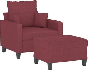 Křeslo s podnožkou vínové 60 cm textil 3201087