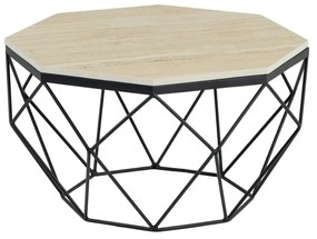 Massive home | Konferenční stolek DIAMOND 69 CM travertin černý podstavec