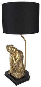 Černo-zlatá stolní lampa Buddha gold - Ø 26*54 cm E27/max 1*60W