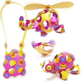 Clixo Crew Pink  Yellow Magnetická stavebnice / 30ks / od 4 let