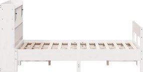 Postel s knihovnou bez matrace bílá 140x190 cm masivní borovice 3323039