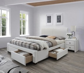 HALMAR Čalouněná postel Modena 160x200 dvoulůžko - bílé