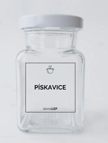 Samolepka na kořenky PÍSKAVICE průhledná 5 × 5 cm tučné písmo
