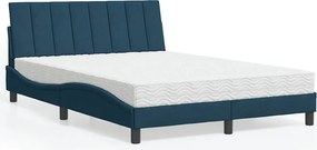 Postel s matrací Hanko modrá 140 x 190 cm samet 3208596