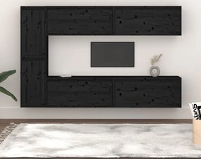 vidaXL TV skříňky 6 ks masivní borové dřevo [3100235] Barva: Černá