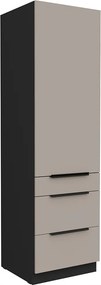 ARIA cb | vysoká skříňka 60 DKS-210 3S1F potravinová | UNI DVÍŘKA | 60 cm | PREMIUM BOX | černá/béžová