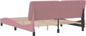 Rám postele bez matrace růžový 160x200 cm samet 3207934