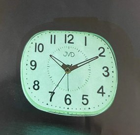 JVD Ručkový analogový netikající tichý budík JVD SRP1080.2 s luminiscenčním displejem