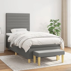 Box spring postel s matrací tmavě šedá 80 x 200 cm textil 3137190