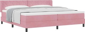 Postel s boxspringem s čelo Růžová 200 x 200 cm samet 3341545