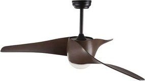 NV 5267611 Stropní ventilátor se světlem BREEZE matná černá / sklo 3ABS dřevěné listy LED 18W 3000K - NOVA LUCE
