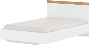 Postel 90x200 bílý / dub wotan Vigo