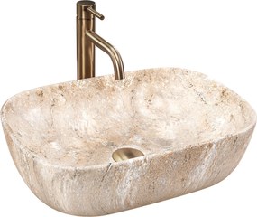 Rea Belinda Savana, umyvadlo na desku 460x330x135 mm, imitace kamene, REA-U3323