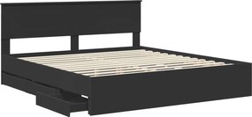 Rám postele se zásuvkou Černá 200 x 200 cm Inženýrské dřevo 3407950