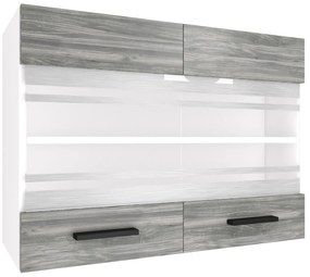 Kuchyňská skříňka Belini horní 80 cm šedý antracit Glamour Wood TOR SGW80/3/WT/GW1/0/B1