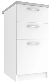 Kuchyňská skříňka Belini spodní se zásuvkami 40 cm bílý mat s pracovní deskou  TOR SDSZ40/0/WT/WT/0/E