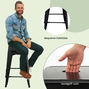 Costway Sada 4 of bar stools with footrest can hold up to 150 kg. Stohovatelné