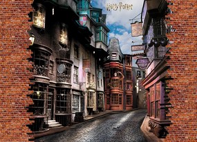 Dětská vliesová fototapeta na zed' Harry Potter a Příčná Ulice | 252 x 182 cm | DFTDXL1979