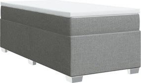 Box spring postel s matrací světle šedá 90x200 cm textil 3285102