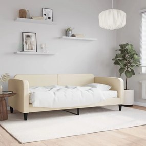 Válenda s matrací krémová 90 x 200 cm textil 3196802