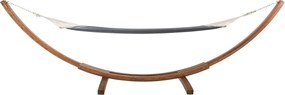 Houpací síť Miramar 400 x 120 x 107 cm - dřevěný rám - Šedá