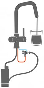 Laveo Dřezová baterie Riveco v kompletu s uhlíkovým filtrem vody - BRIB968D, grafit