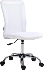 Vinsetto Ergonomická kancelářská židle s nastavitelnou výškou, manažerská židle, 360° otočná, bílá síťovina