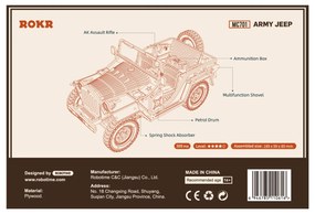 RoboTime 3D dřevěná skládačka Vojenský džíp