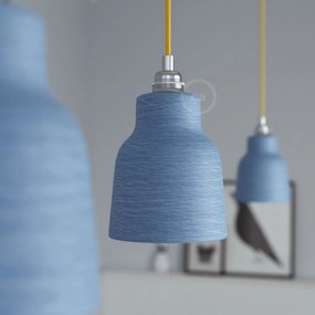 creative cables Závěsná lampa s textilním kabelem, keramickým stínidlem tvaru vázy s kovovými detaily Barva: Lesklá bílá