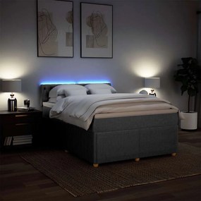 Box spring postel s matrací světle šedá 140 x 200 cm textil 3289786