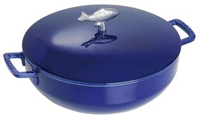 Staub Cocotte hrnec kulatý s úchytem ryby 28 cm/4,65 l tmavě modrý, 1112991