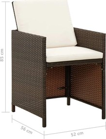 vidaXL Zahradní židle s poduškami 4 ks polyratan [316776] Barva: Černá