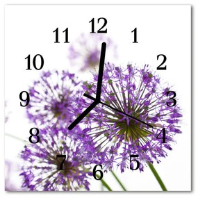Skleněné hodiny čtvercové květina