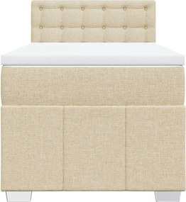Box spring postel s matrací krémová 90x200 cm textil 3289270