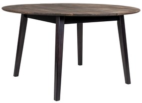 Kulatý jídelní stůl Martila 140 cm z kouřového bukového dřeva a kovu, přírodní/černá
