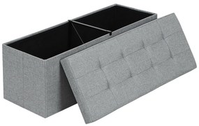 SONGMICS Úložný sedací box čalouněný skládací 110x38 cm šedý