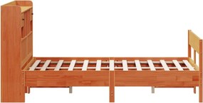 Postel s knihovnou bez matrace 160 x 200 cm masivní borovice 3323022
